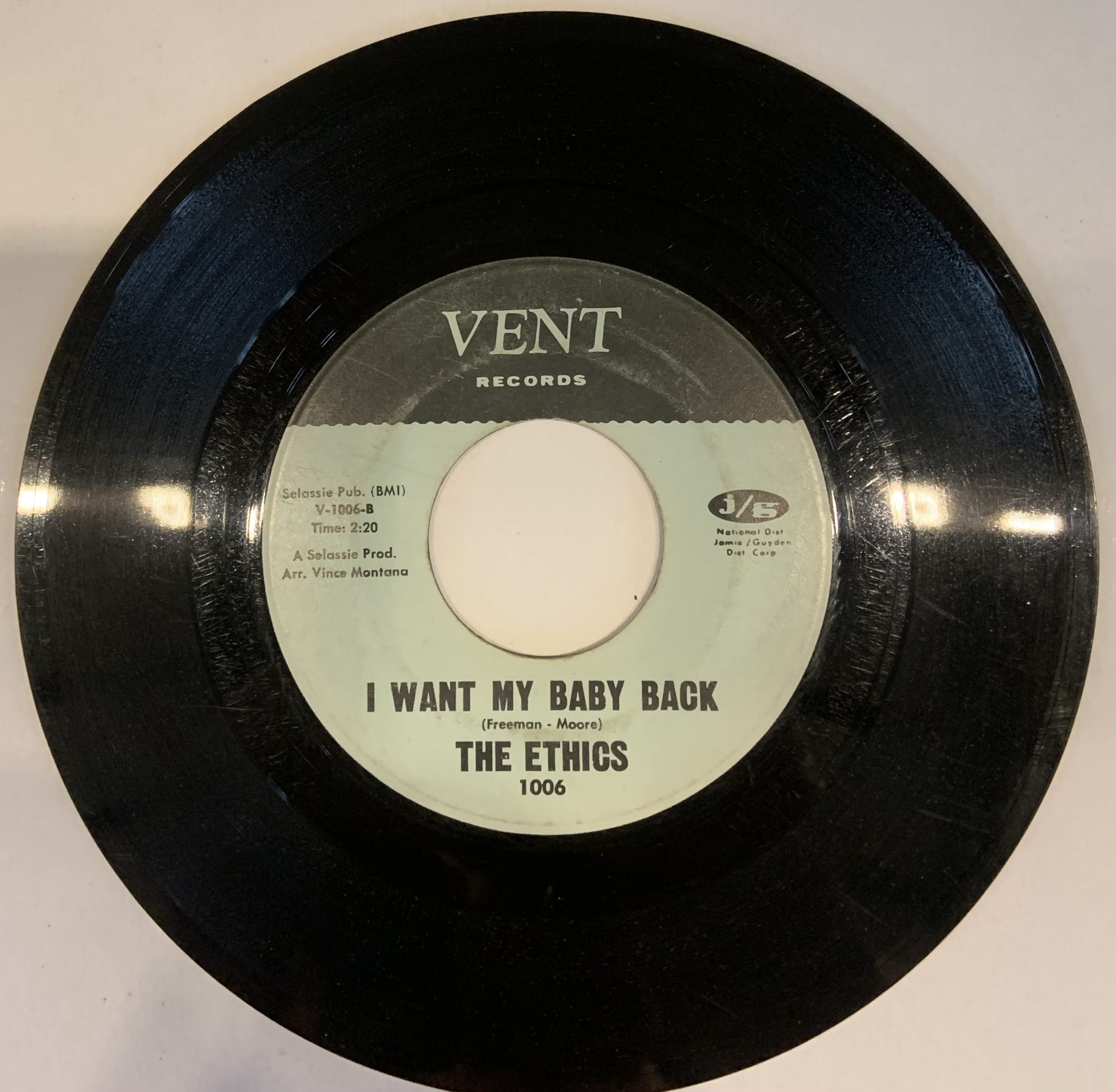 Ethics ~ I Want My Baby Back ~ Vent - Soulbase Records