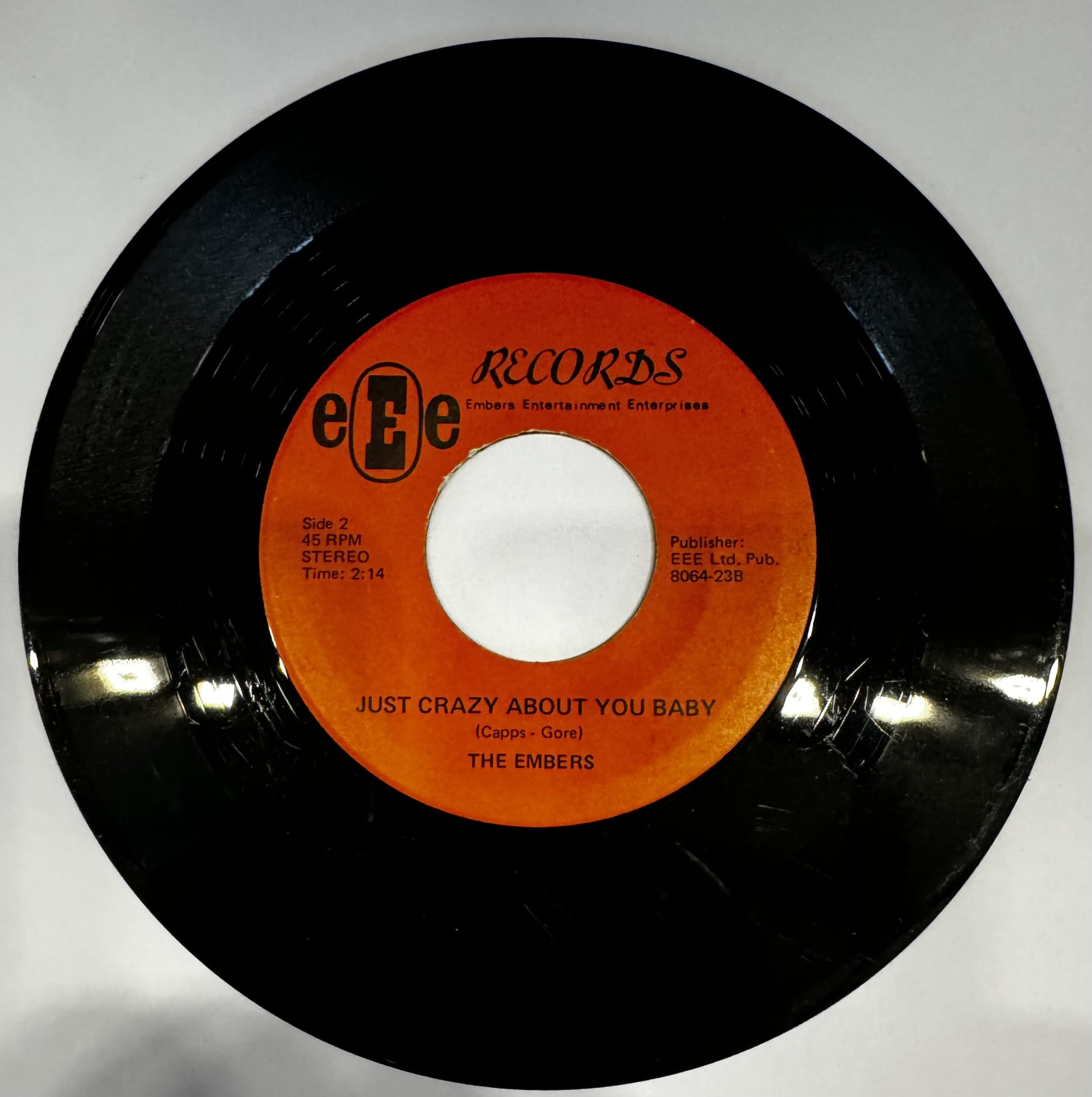 Embers ~ Just Crazy About You Baby ~ EEE 2nd - Soulbase Records