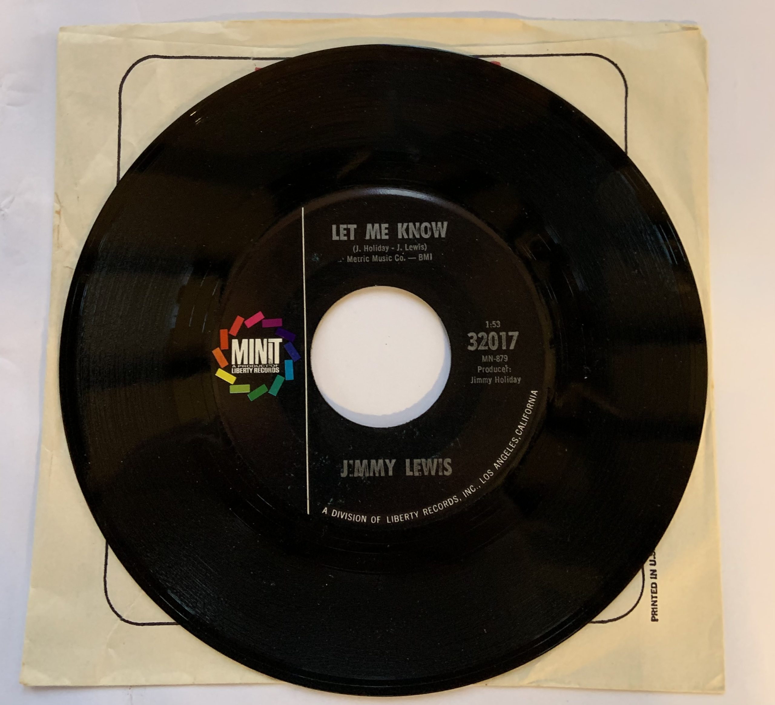 Jimmy Lewis ~ Let Me Know ~ Minit - Soulbase Records